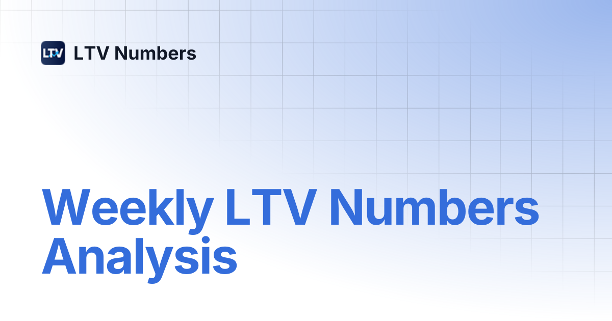 Weekly LTV Numbers Analysis | LTV Numbers